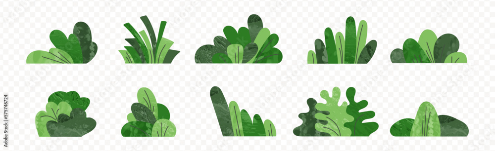Shrub bush shrubbery tree simple abstract flat cartoon vector ...