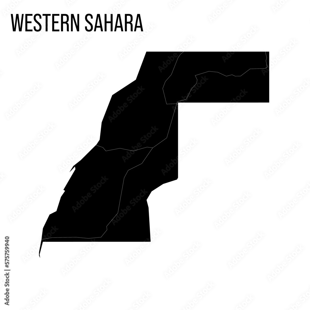 Western map of land divided between Morocco and Sahrawi Arab Democratic ...