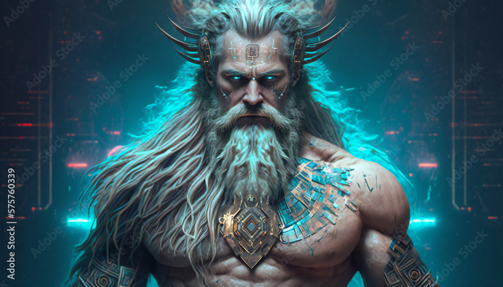 Freyr the god of male virility and good weather - Cyberpunk - German ...