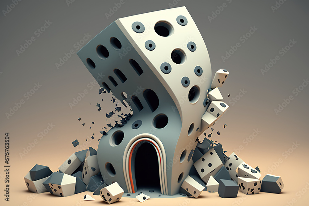House of domino tower 3d collapsing, concept of Domino Effect and Chain ...