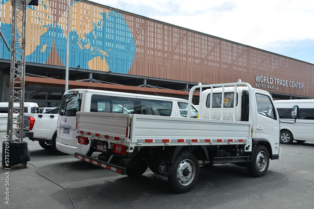 Foton miler dropside truck at Foton Big Show in Pasay, Philippines ...