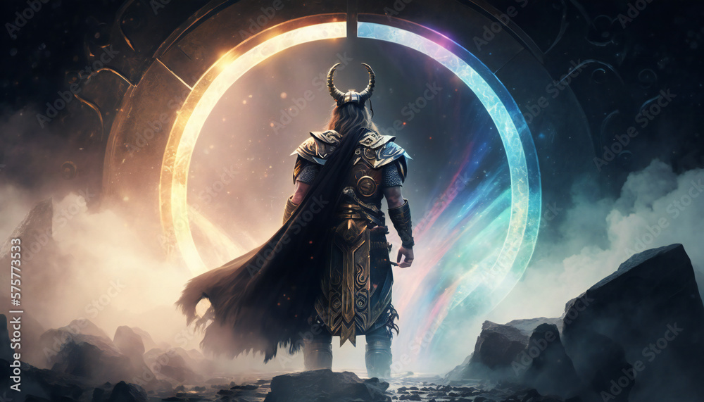 Heimdall the watchman of the gods, standing guard over Bifrost, the ...
