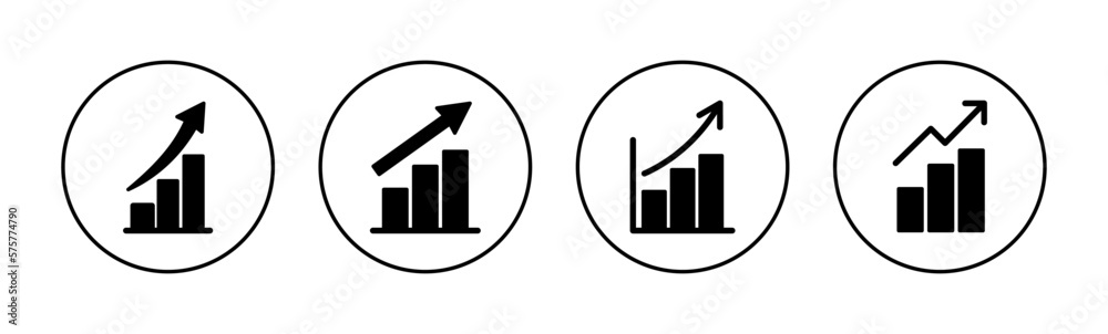 Growing graph Icon vector for web and mobile app. Chart sign and symbol ...