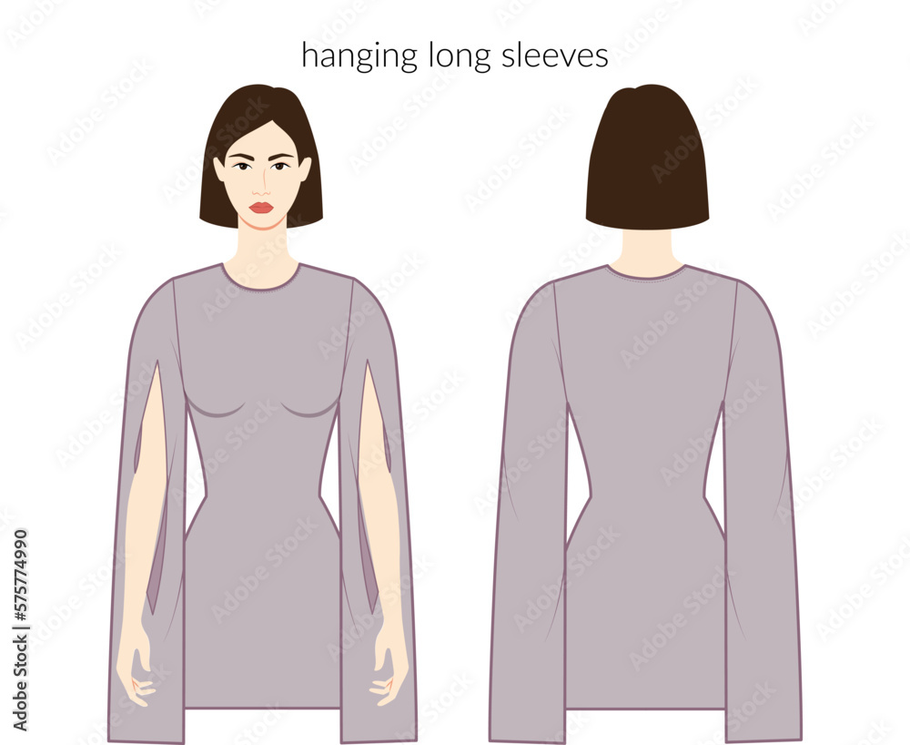 Hanging sleeves slit clothes - beautiful women in slashed dresses, tops ...
