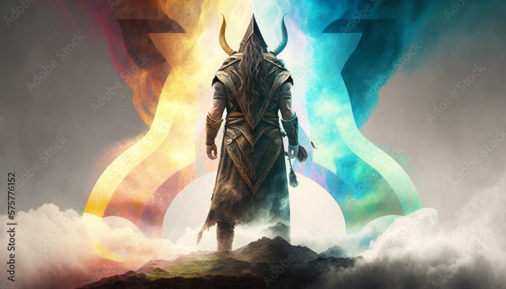 Heimdall the watchman of the gods, standing guard over Bifrost, the ...