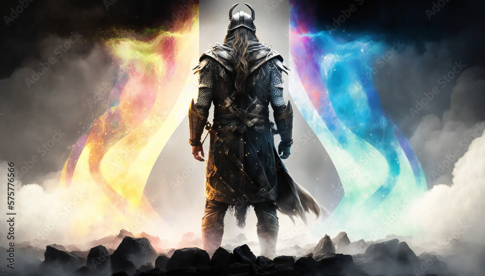 Heimdall the watchman of the gods, standing guard over Bifrost, the ...