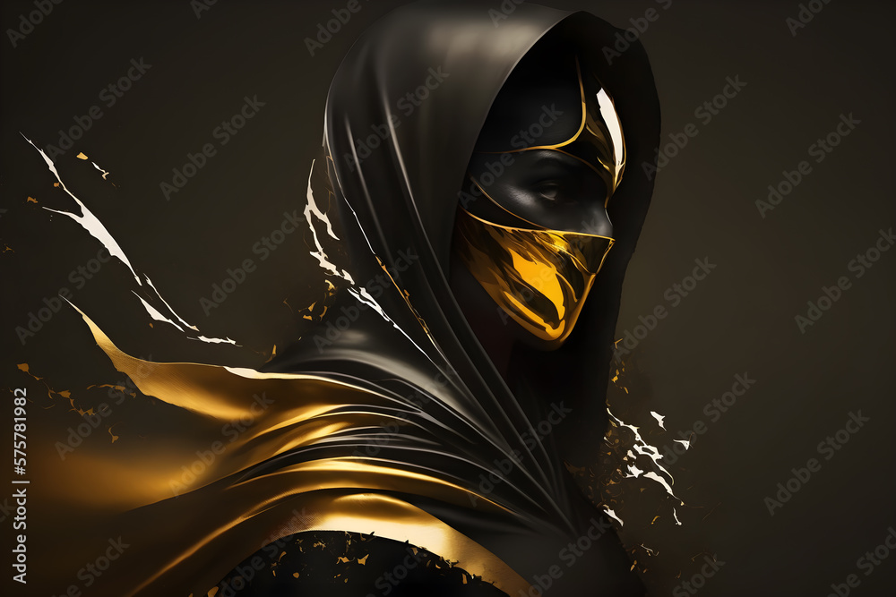 Artistic composition of an imaginary female face with abstract elements ...