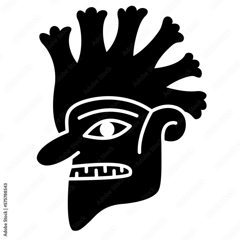 Vetor do Stock: Stylized human male head in profile with sticking out ...