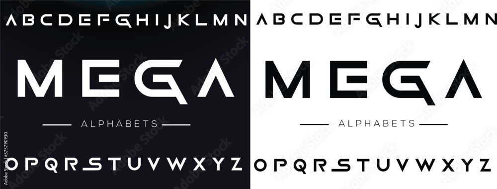 MAGA Sports minimal tech font letter set. Luxury vector typeface for ...