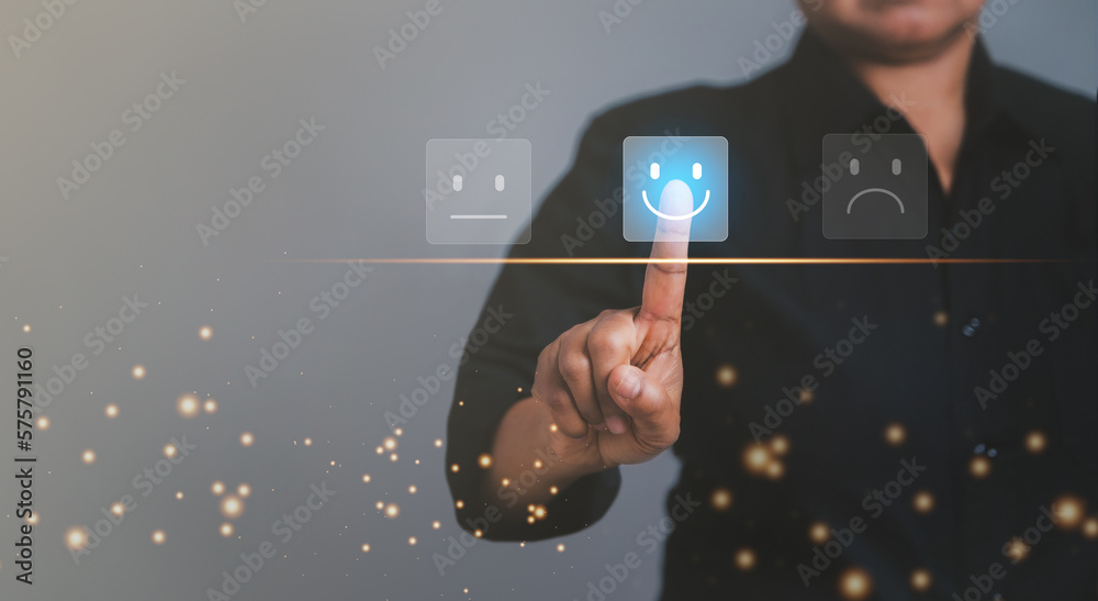 Customer service and Satisfaction concept ,Business people are touching ...