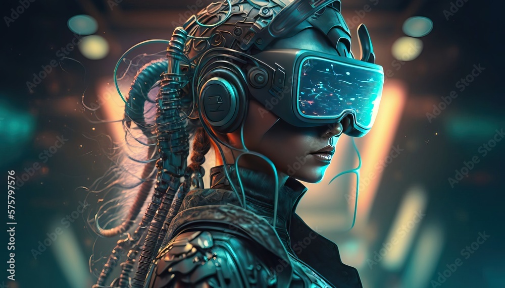 4K resolution or higher, metaverse futuristic character with virtual ...