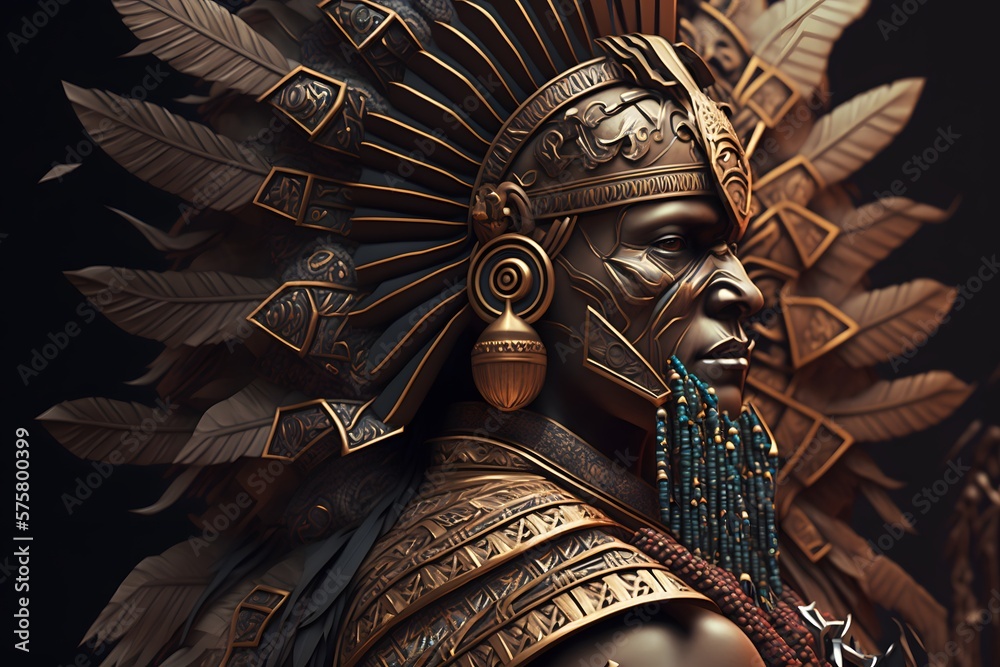 aztec art created using AI Generative Technology Stock Illustration ...