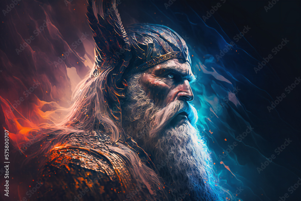 Odin (Wotan) the all-father, the ruler of the Aesir - god of knowledge ...