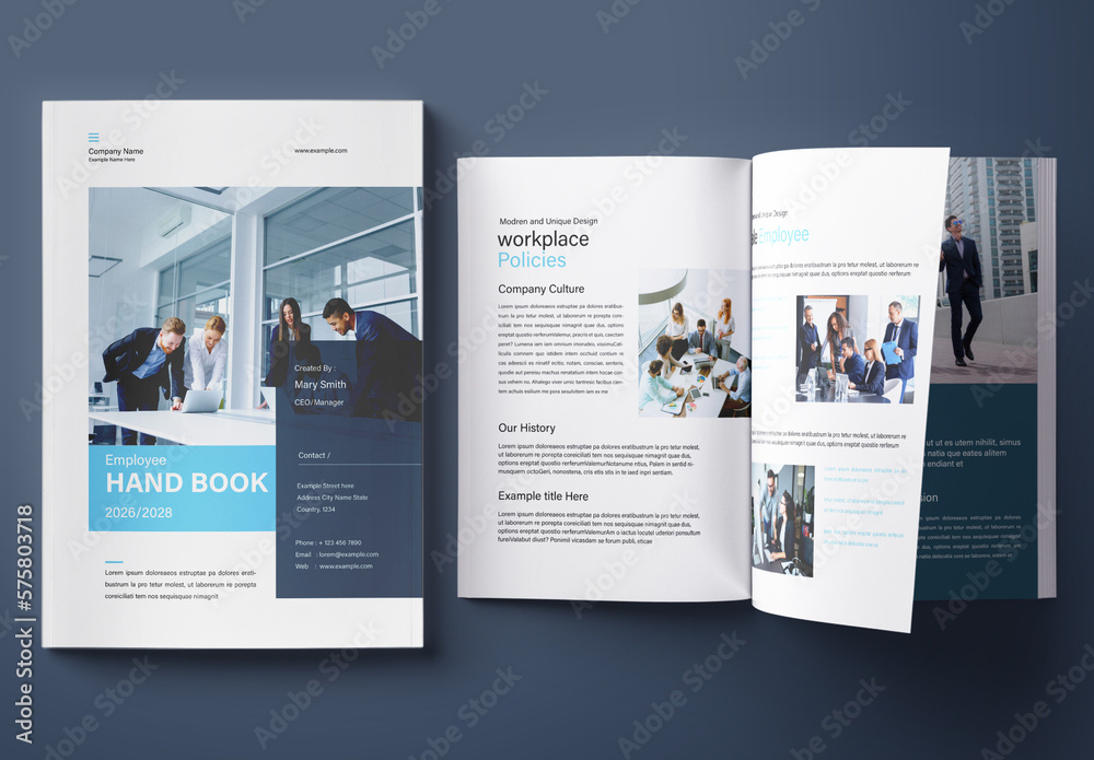 Hand Book Layout Stock Template | Adobe Stock