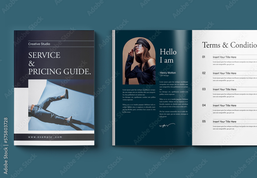 Service and Pricing Guide Layout Stock Template | Adobe Stock