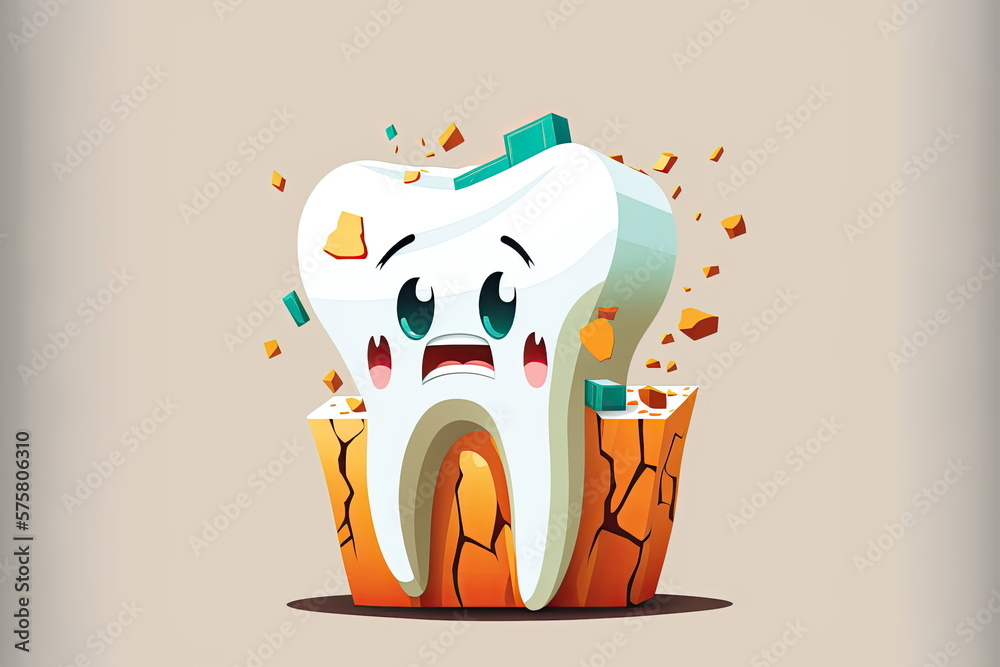 set of dental problems, tooth decay, white background , vector ...