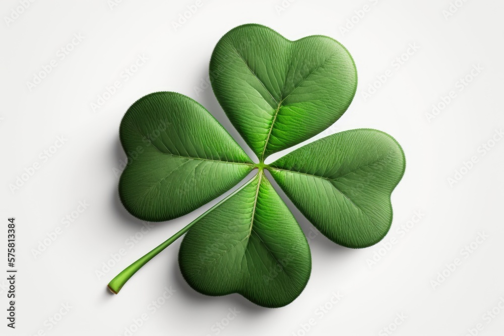 four leaf clover isolated, white background, generative ai Stock Photo ...