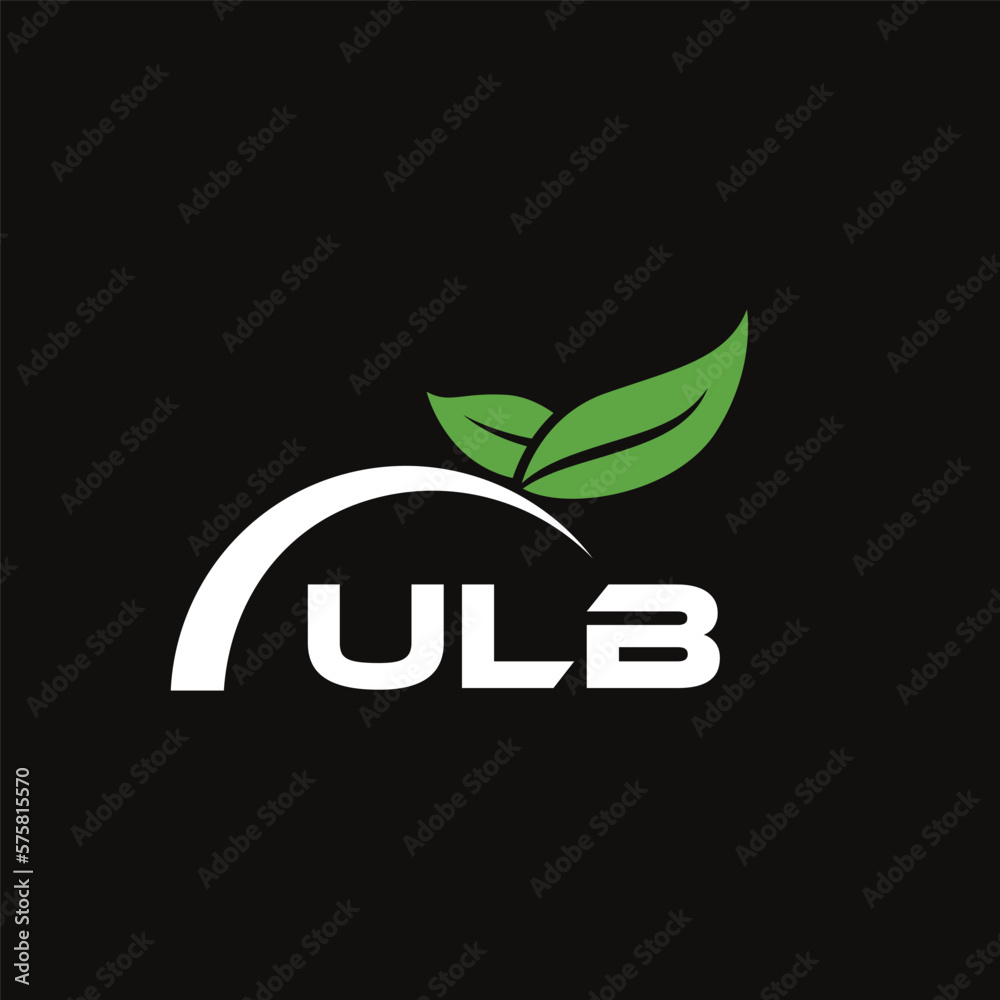 ULB letter nature logo design on black background. ULB creative ...