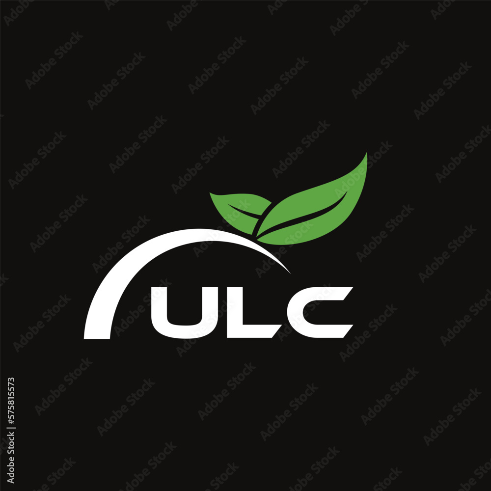 ULC letter nature logo design on black background. ULC creative ...