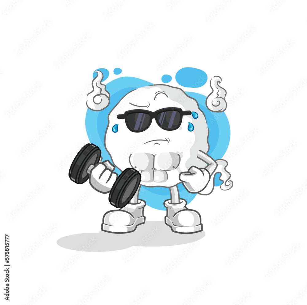 ghost lifting dumbbell vector. cartoon character Stock Vector | Adobe Stock