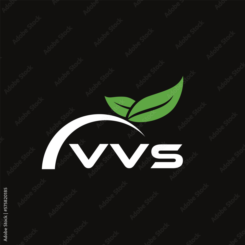 VVS letter nature logo design on black background. VVS creative ...