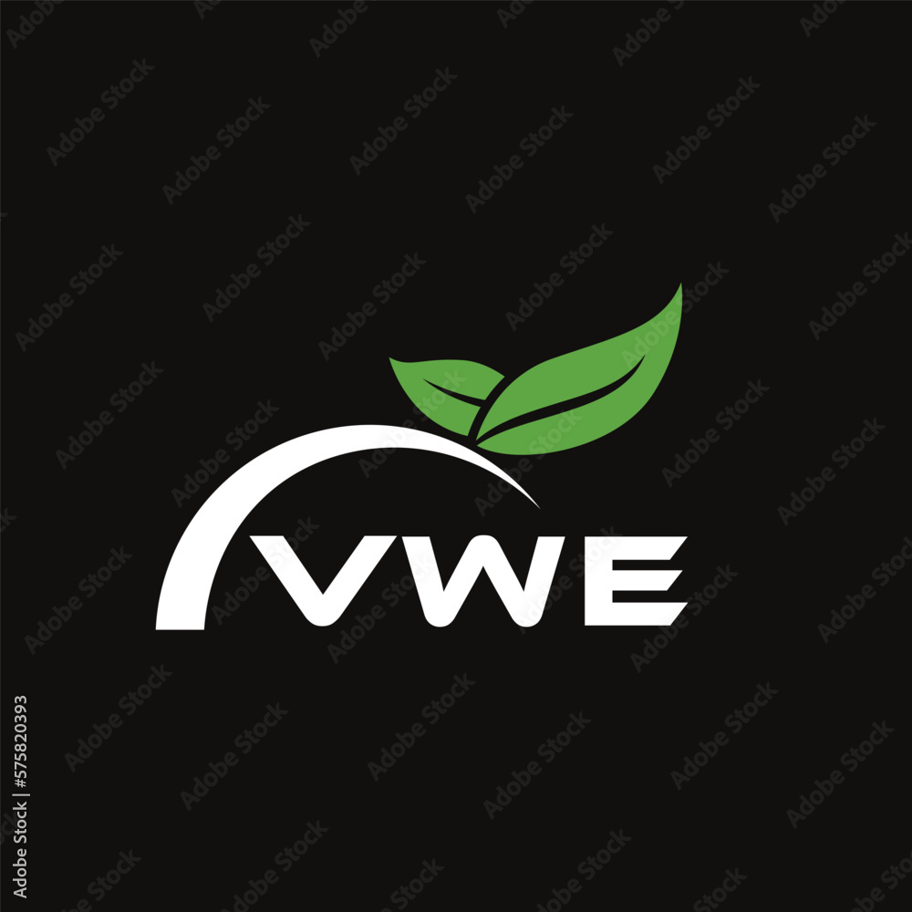 VWE letter nature logo design on black background. VWE creative ...