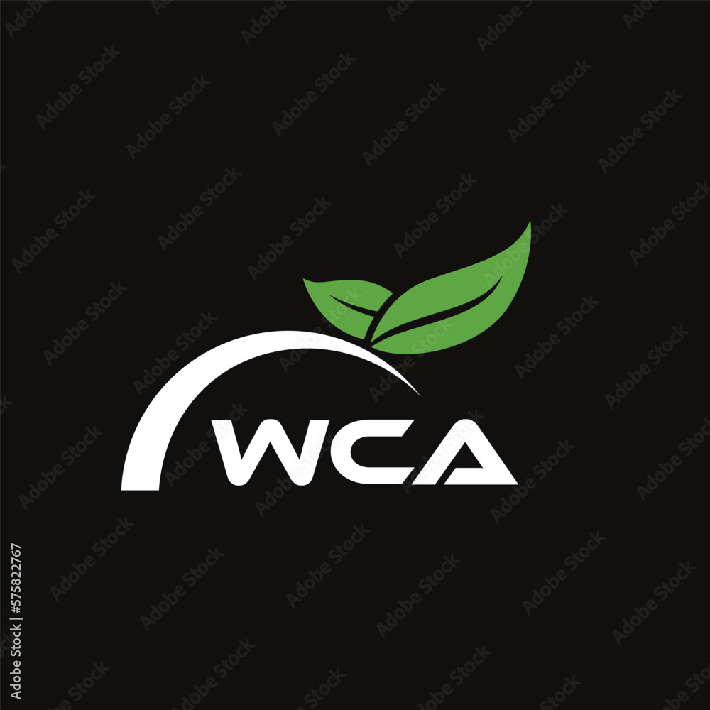 WCA letter nature logo design on black background. WCA creative ...