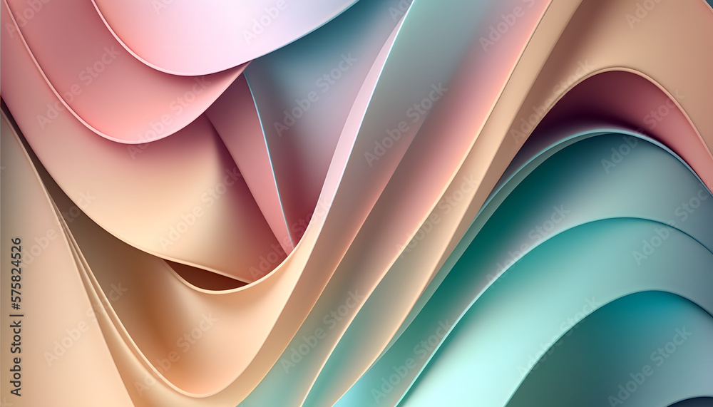 Smooth abstract background with pleats in pastel tones. Delicate folds ...