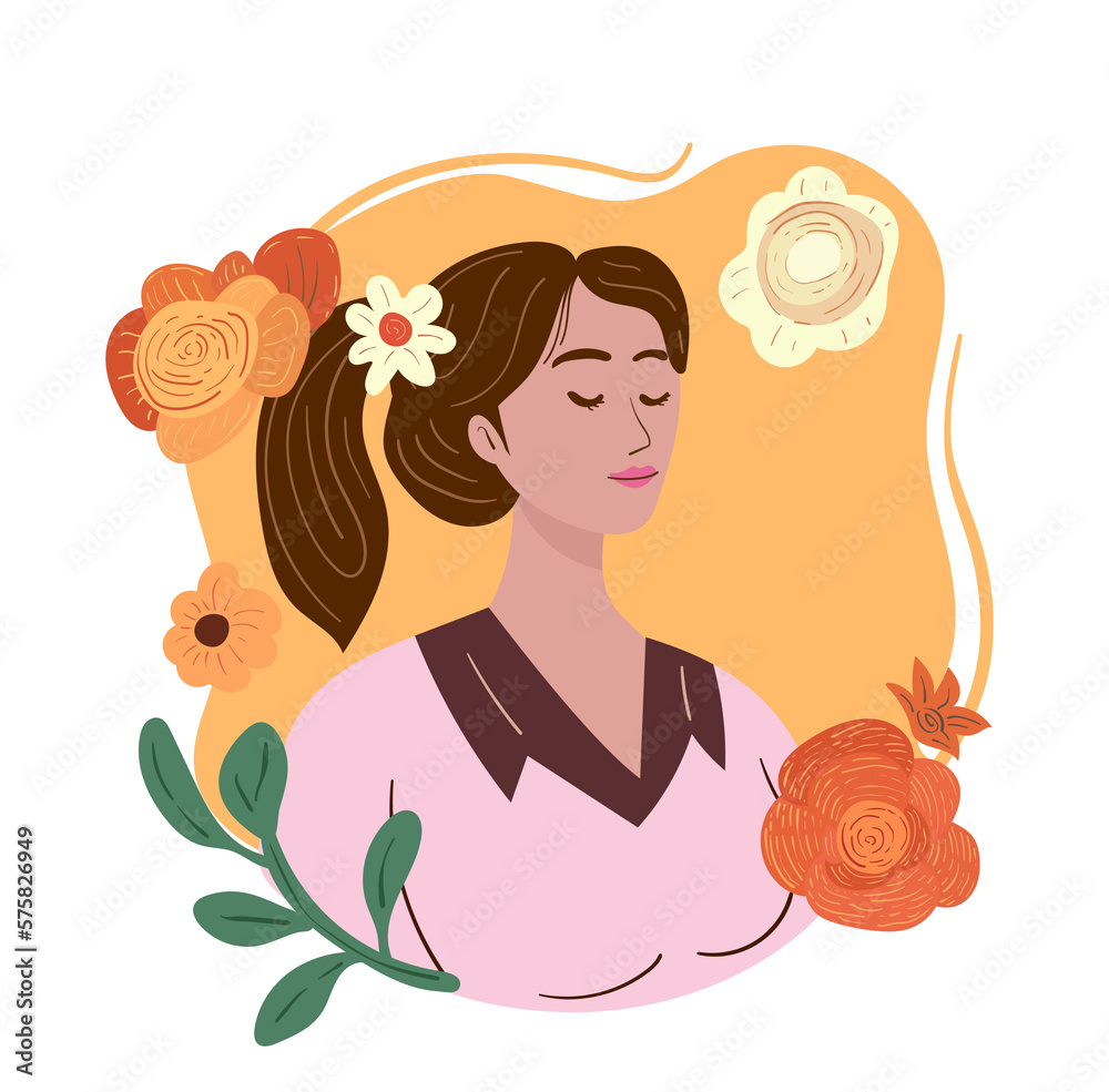 Modelo vectorial con mujer. Ilustración con fondo transparente, estilo ...
