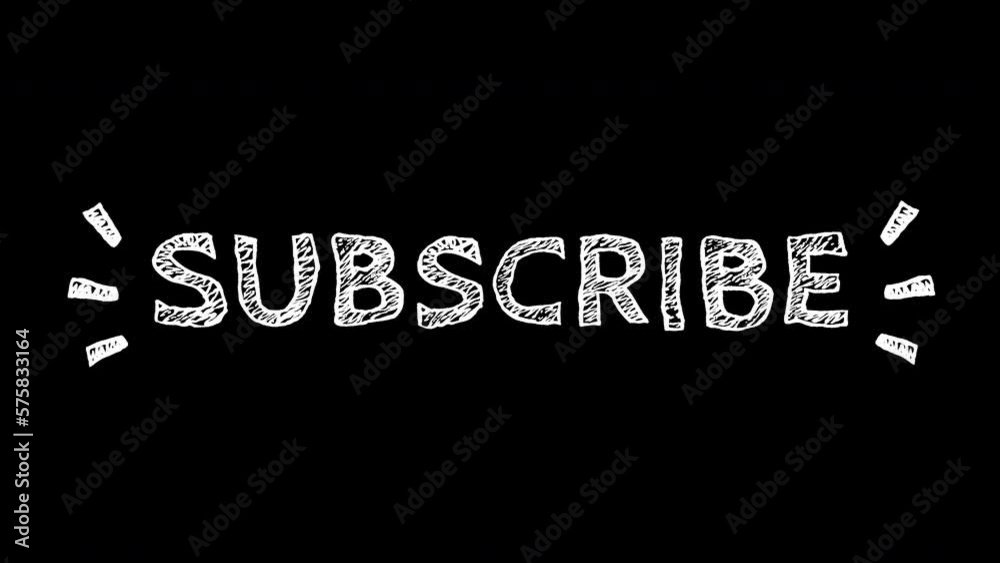 the words 'SUBSCRIBE' animation with doodles style on transparent ...