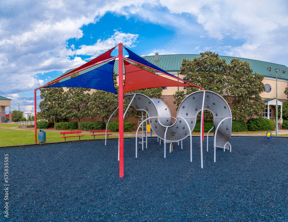 Destin, Florida- Playground with metal wall panel for rock climbing on ...