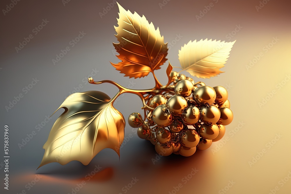 fruit of the forest in all its golden, realistic glory Generative AI ...