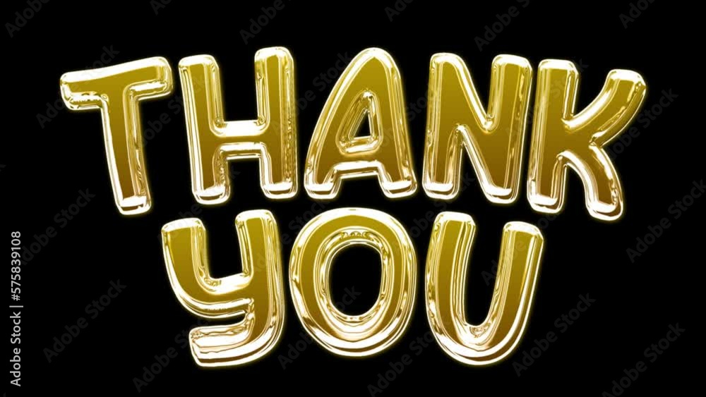 Thank you word text animation. Animation of thank you text in gold ...