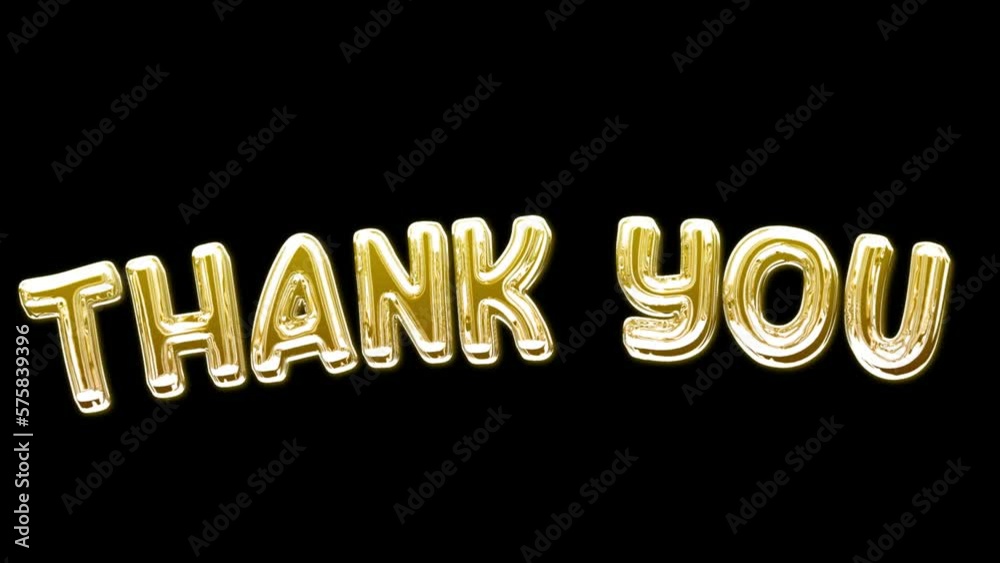 Thank you word text animation. Animation of thank you text in gold ...
