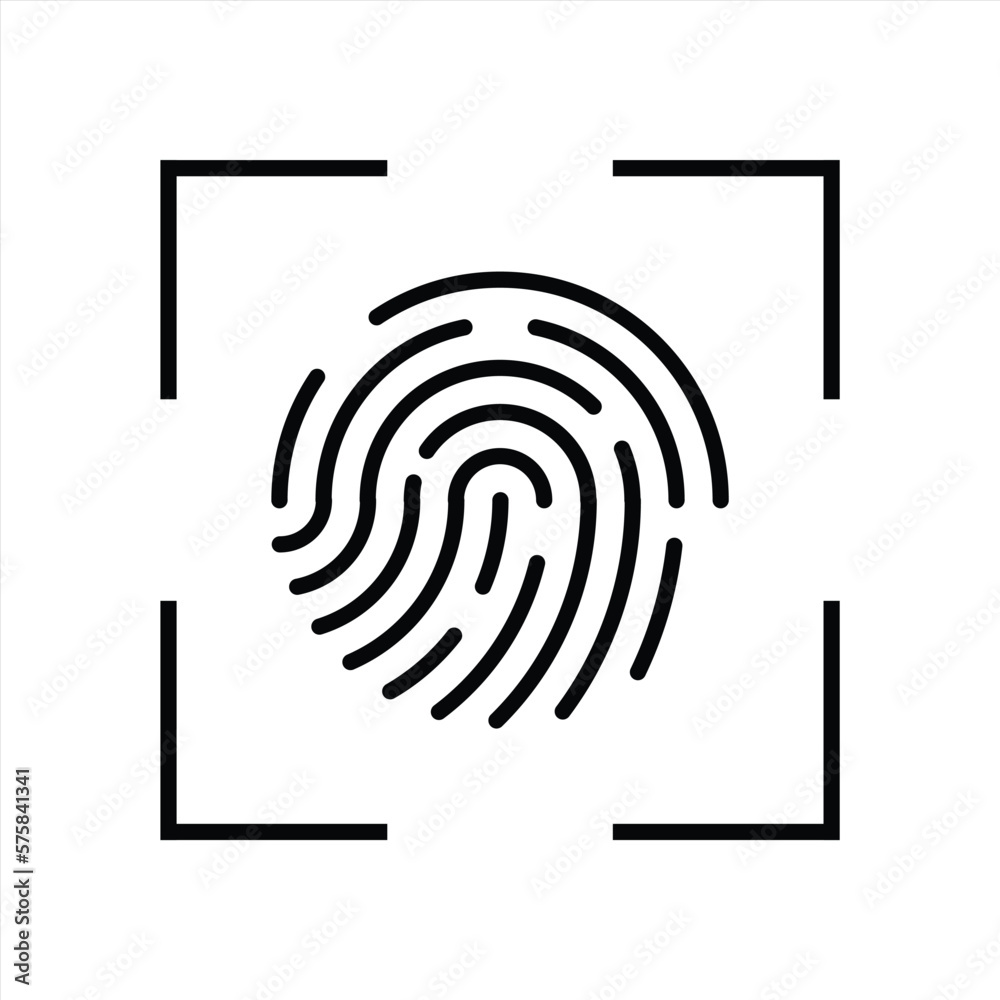 Fingerprint icon. Fingerprint identification icon for apps and websites ...