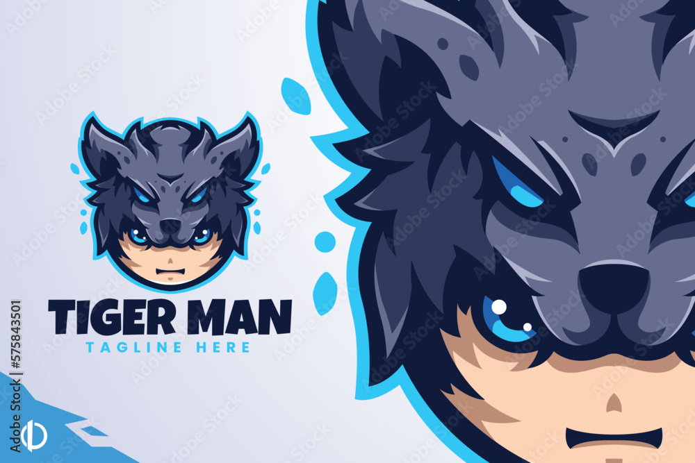 Tiger Man - Mascot & Esport logo template, All elements in this ...