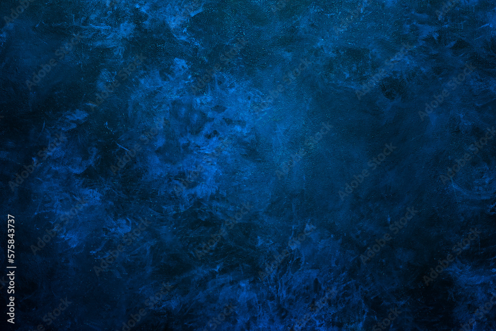 Deep blue texture or background with stains, waves and grain elements ...