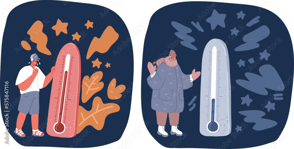 Cartoon vector illustration thermometer for testing the temperature of ...