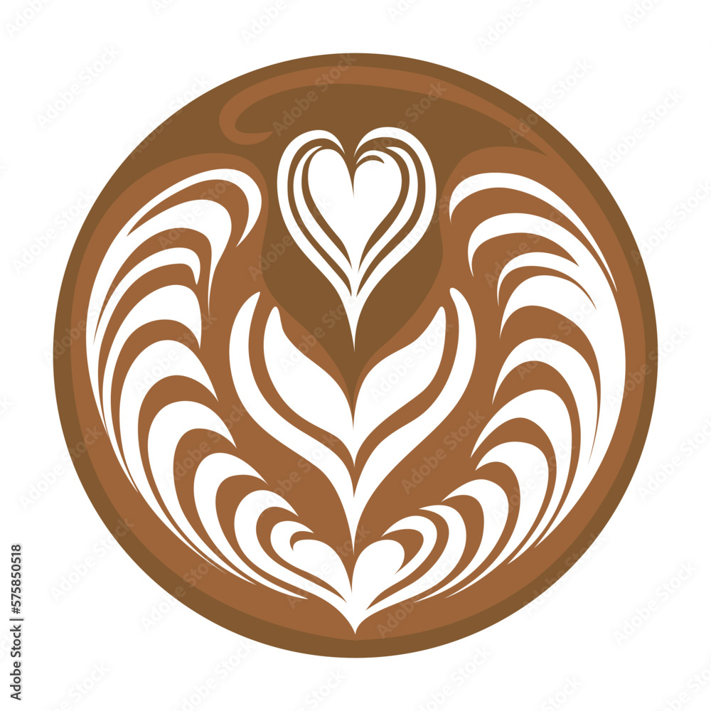 Wing Tulip Latte art Coffee Logo Design on white background, Vector ...