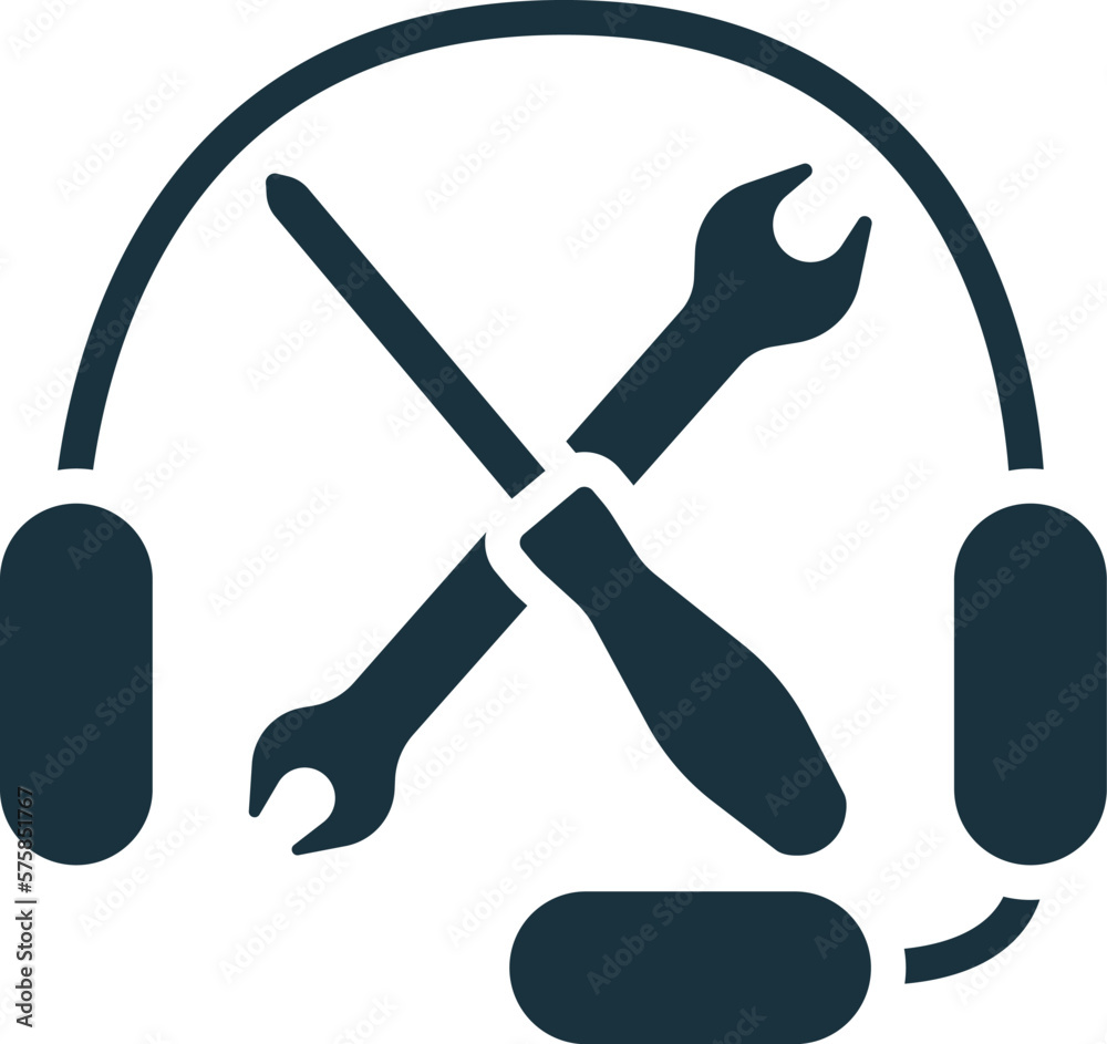 Support icon. Monochrome simple sign from collaboration collection ...