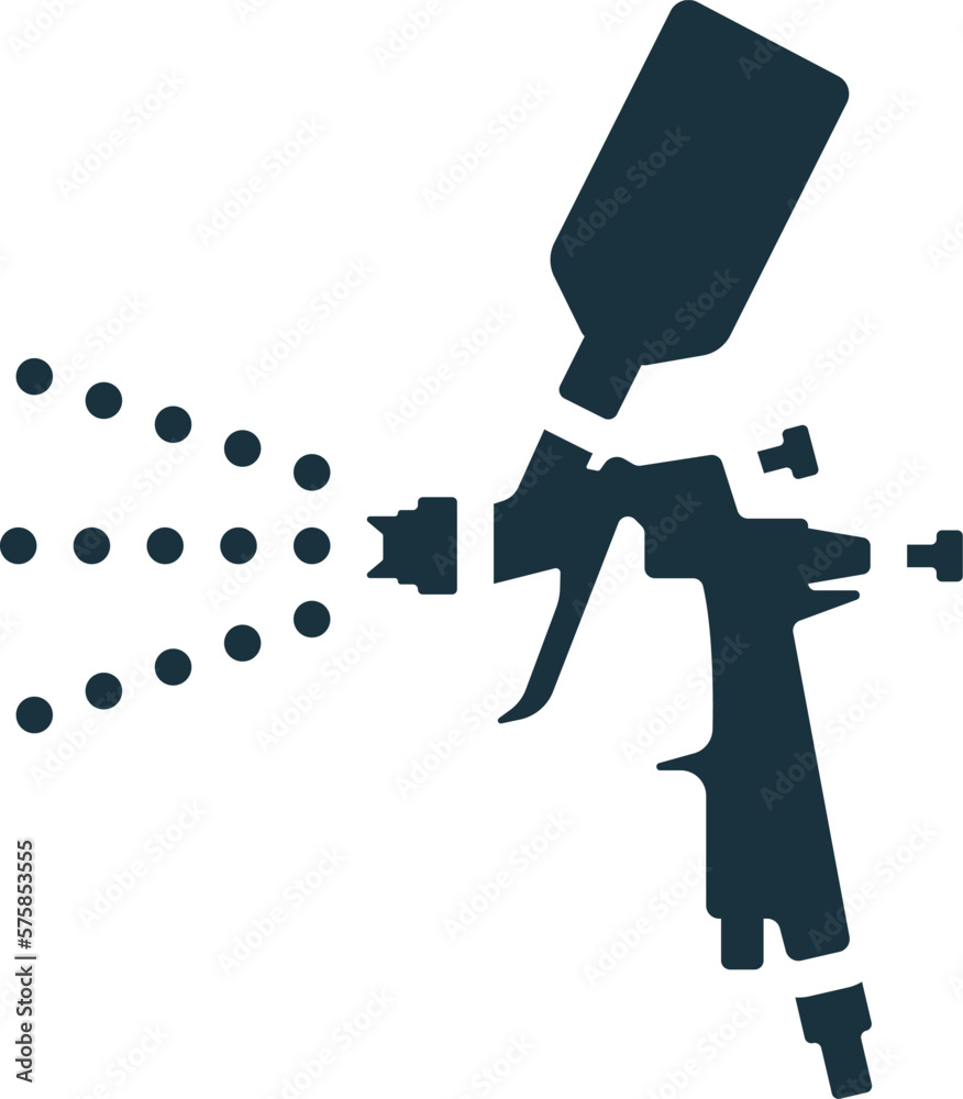 Vetor de Spray gun icon. Monochrome simple sign from construction ...