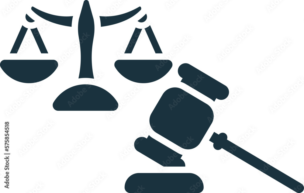 Justice icon. Monochrome simple sign from core values collection ...