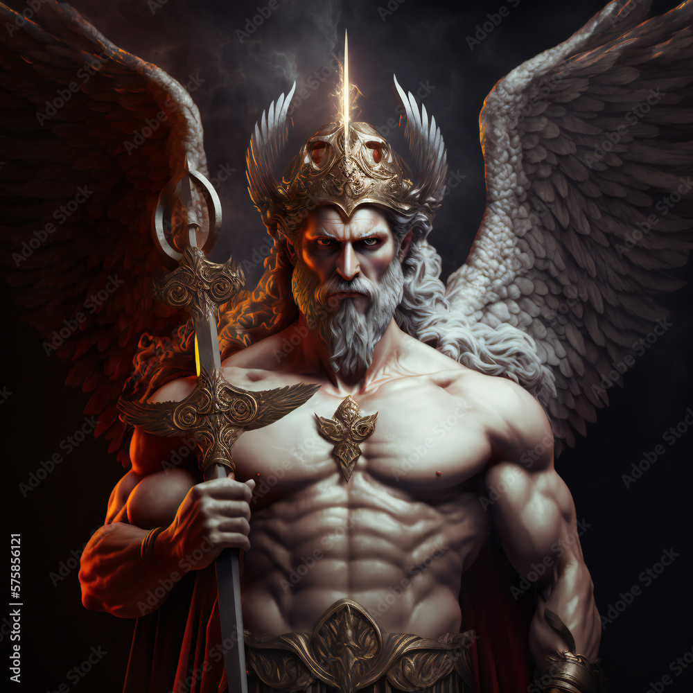 Biblical seraphim archangel angel warrior with sword, Generative AI ...