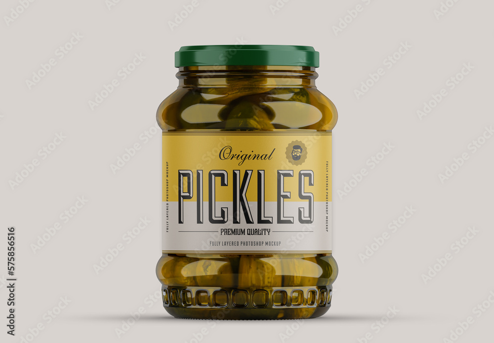 Pickles Jar Mockup Stock Template | Adobe Stock