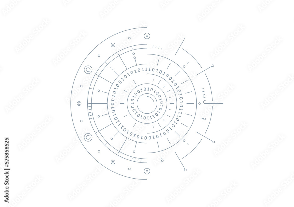 round technology interface. futuristic interface. interface concept for ...