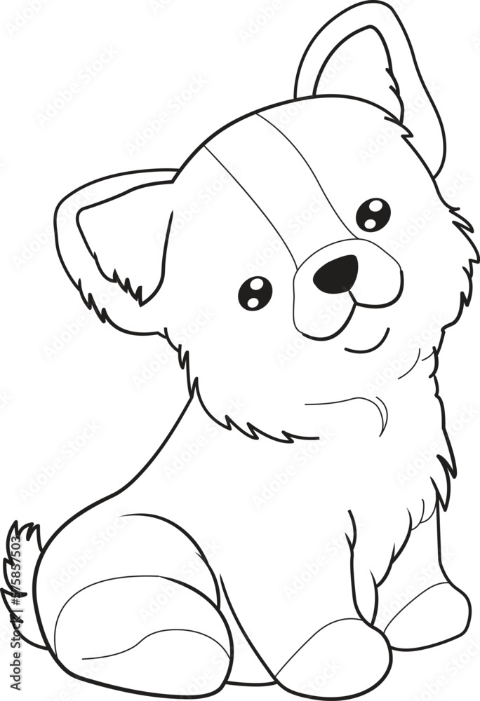 Cute Dog Clipart Black And White