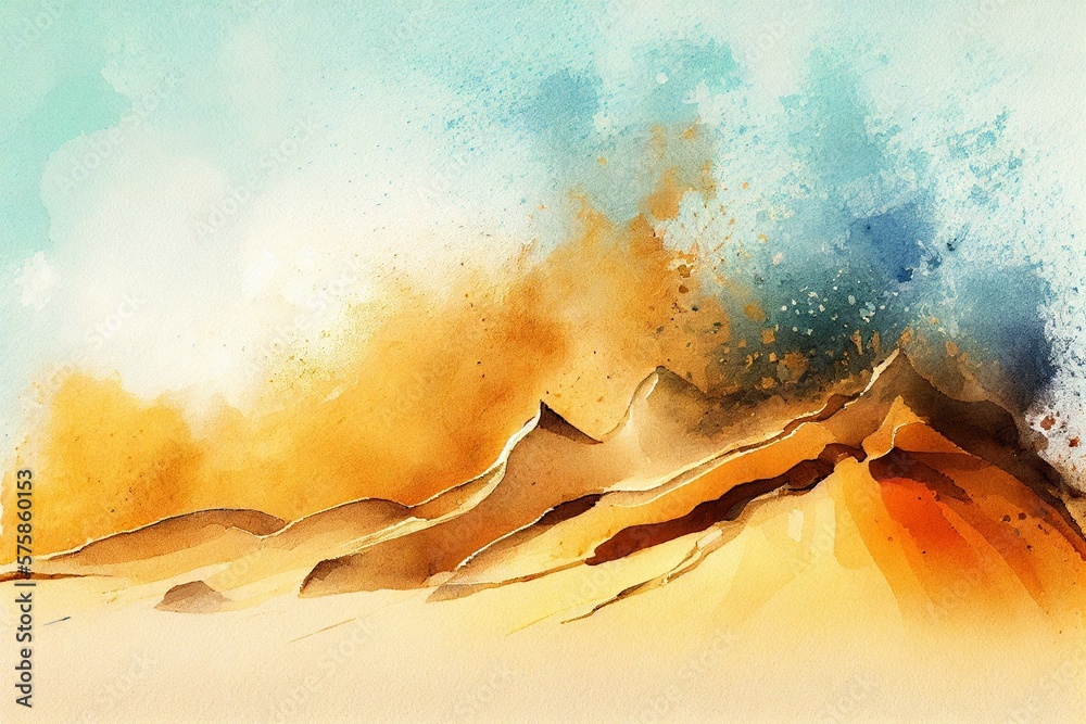 light background of sand, desert, dunes, watercolor style, AI Generated ...