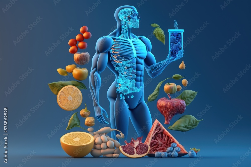 Fruits forming a human body metabolism and nutrition, Eating Diet Food ...