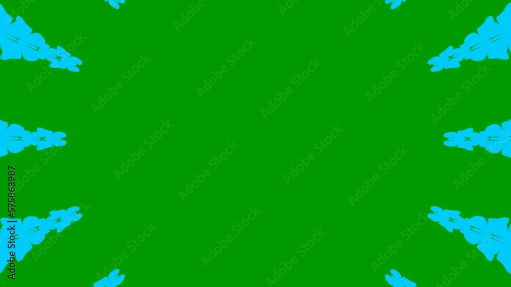 Animated blue butterflies fly from center. Looped video. Vector ...