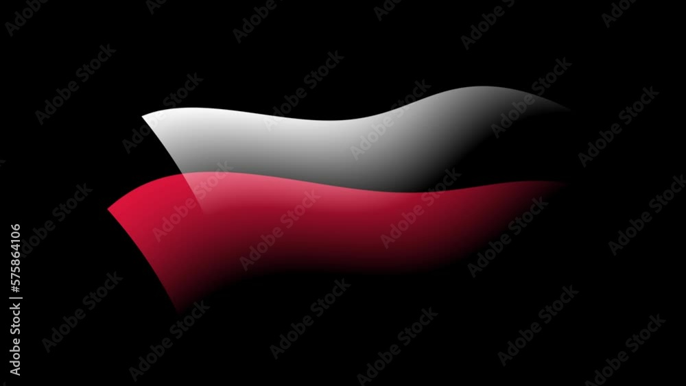 Poland flag animated stylized watercolor. Waving polish flag color ...